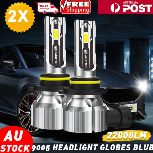Pair Fanless 9005 HB3 22000LM LED Headlight Bulbs High Beam White ...
