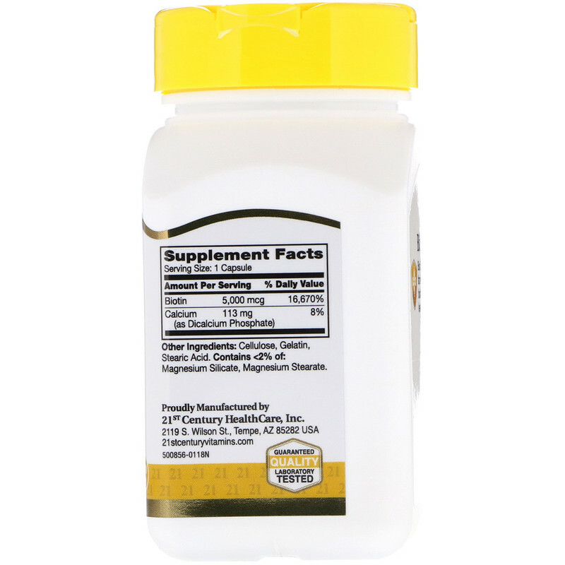 Biotin Plus Calcium 5000mcg 110 Capsules Hair Skin & Nail Support | eBay