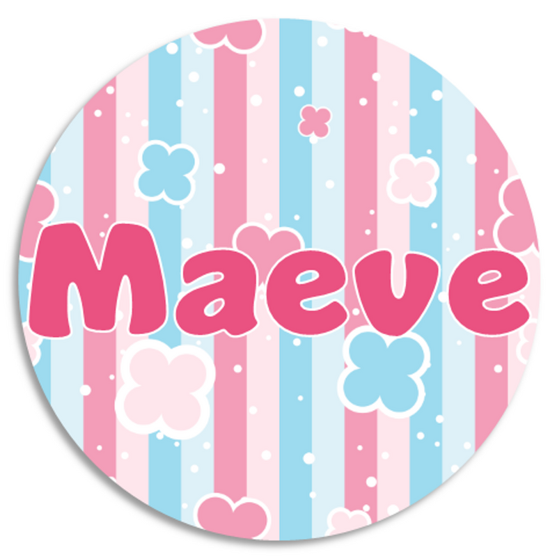 Maeve - Circle Sticker Decal 3 Inch - Name Tag Water Bottle School ...