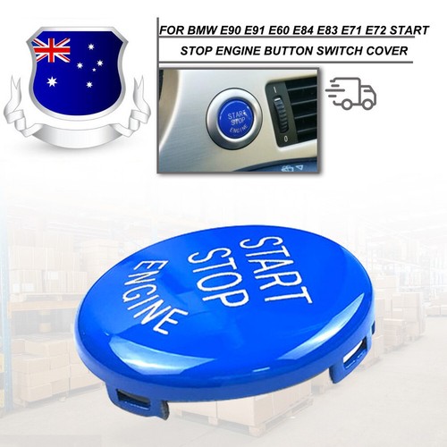 Blue Engine Start/Stop Push Button Switch Replace Cover For BMW E90 E91 ...
