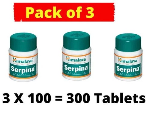 Himalaya Serpina Tablets – 100 Tabs x3 | Natural Herbal BP Support ...
