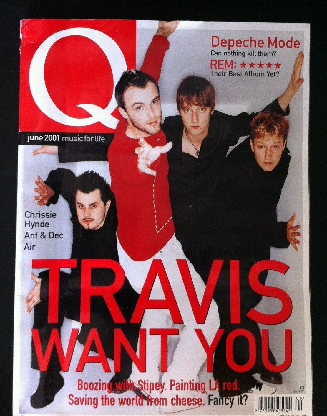 Q Magazine June 2001. Ash. Tim Wheeler. Travis. Depeche Mode. R.E.M ...