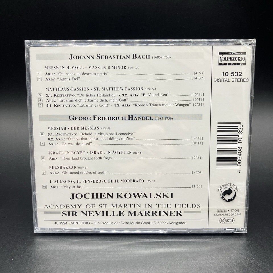 Jochen Kowalski: Handel & Bach Sacred Arias CD (Capriccio 1994) New | eBay