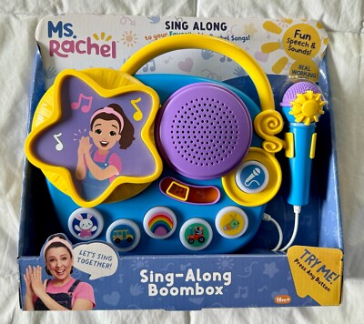MS. RACHEL Sing-Along Boom Box w/Microphone Lights Up Plays Songs NEW ...