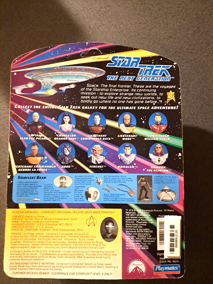 Star Trek TNG Lieutenant Commander Geordi La Forge Action Figure ...