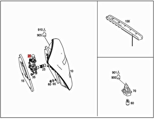 Genuine MERCEDES W221 S-CLASS W221 Right taillamp Bulb mount 2218200677 ...
