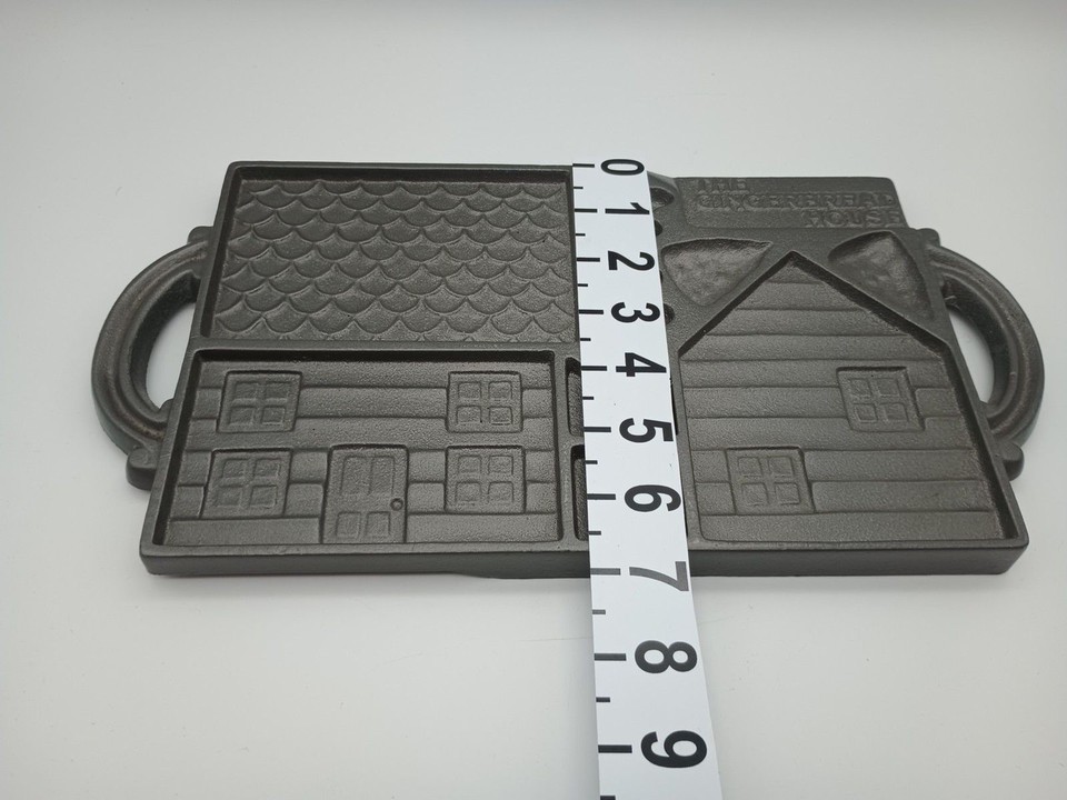 John Wright 1986 Double Sided Cast Iron Gingerbread House Baking Mold ...