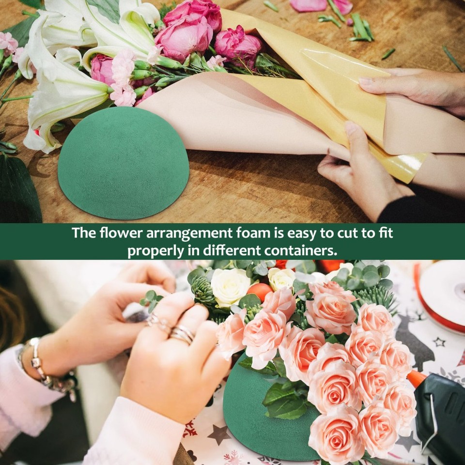 2 Pcs Floral Dry Foam Half Sphere Green for Craft Flower Arrangements ...