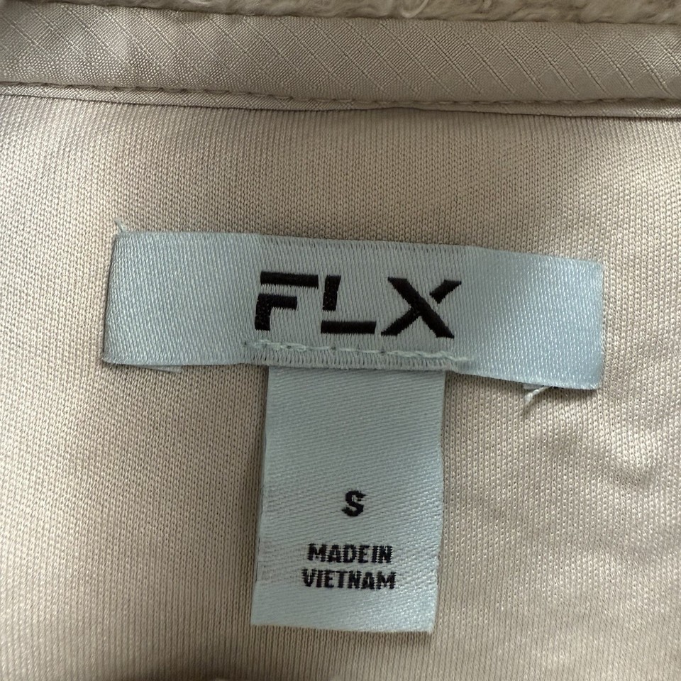 FLX Sherpa Fleece Vest Mens Small Beige Zip Snap Mock Neck Pockets | eBay