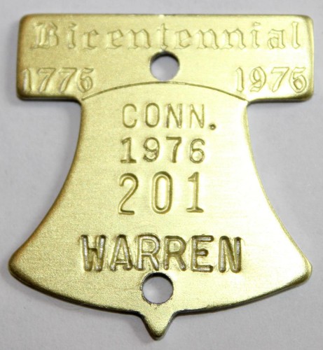 Vintage 1776 - 1976 Bicentennial Warren Connecticut Dog Tag License ...