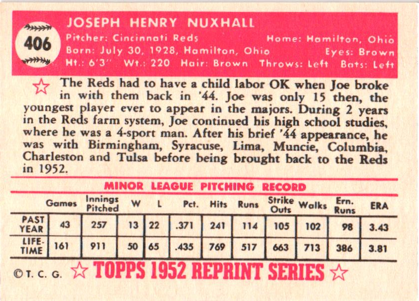 1952 Topps Reprint Set (1-200) by Topps 1983 / Pick Your Cards / Buy4 ...