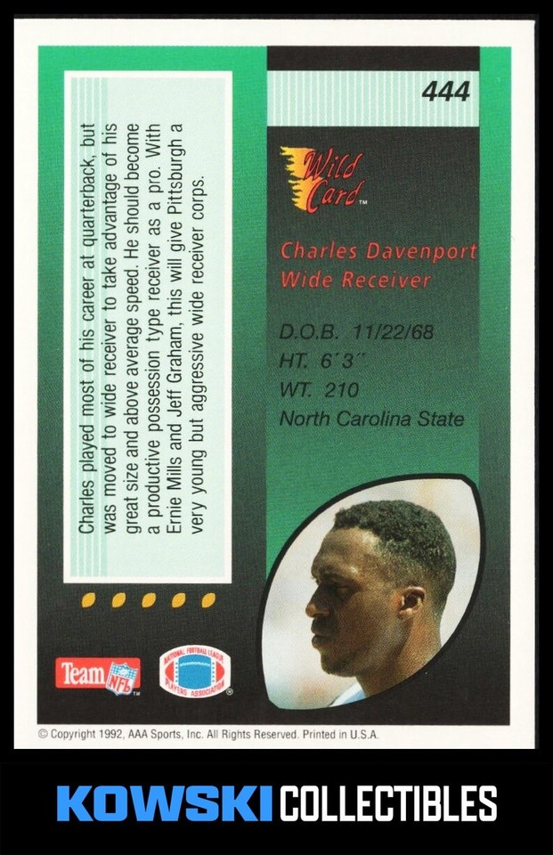 1992 Wild Card - #444 Charles Davenport (RC) | eBay