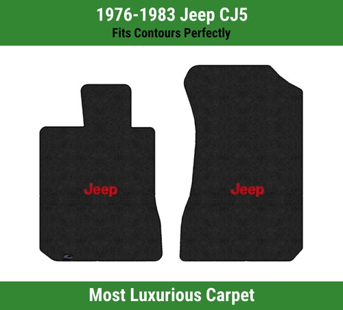 Lloyd Luxe Front Row Carpet Mats for 1976-1983 Jeep CJ5 w/Red on Black ...