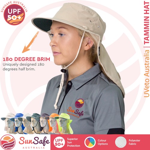 UVeto Australia Tammin Hat Half Brim with Flap UPF 50+ UV Sun ...