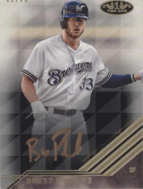 2018 Topps Tier One - Breakout Autographs Brett Phillips #BA-BPH Bronze ...