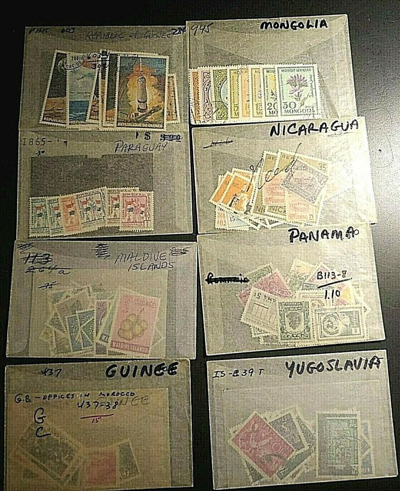 Worldwide Stamp Packets by Country (Used / Unused; 8 Packets / Order ...