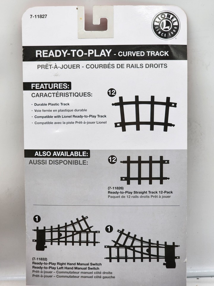 Lionel Ready To Play Curved Plastic Train Track Pack 12 Pieces 7-11827 ...