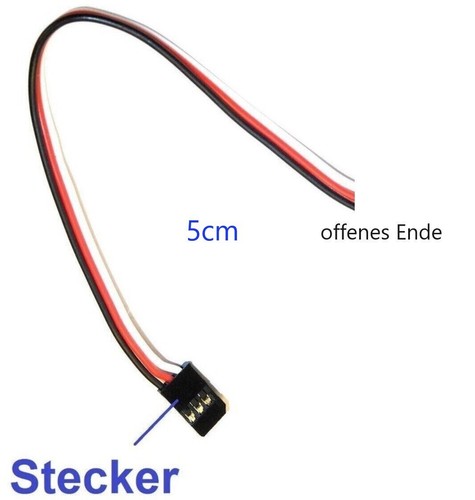 Stecker Servokabel 3 adrig teilkonfektioniert 5cm Servo Kabel mit ...