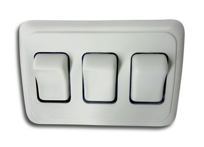 Triple 3 Gang On-Off 12V White Light Switch -RV Camper Trailer Marine ...