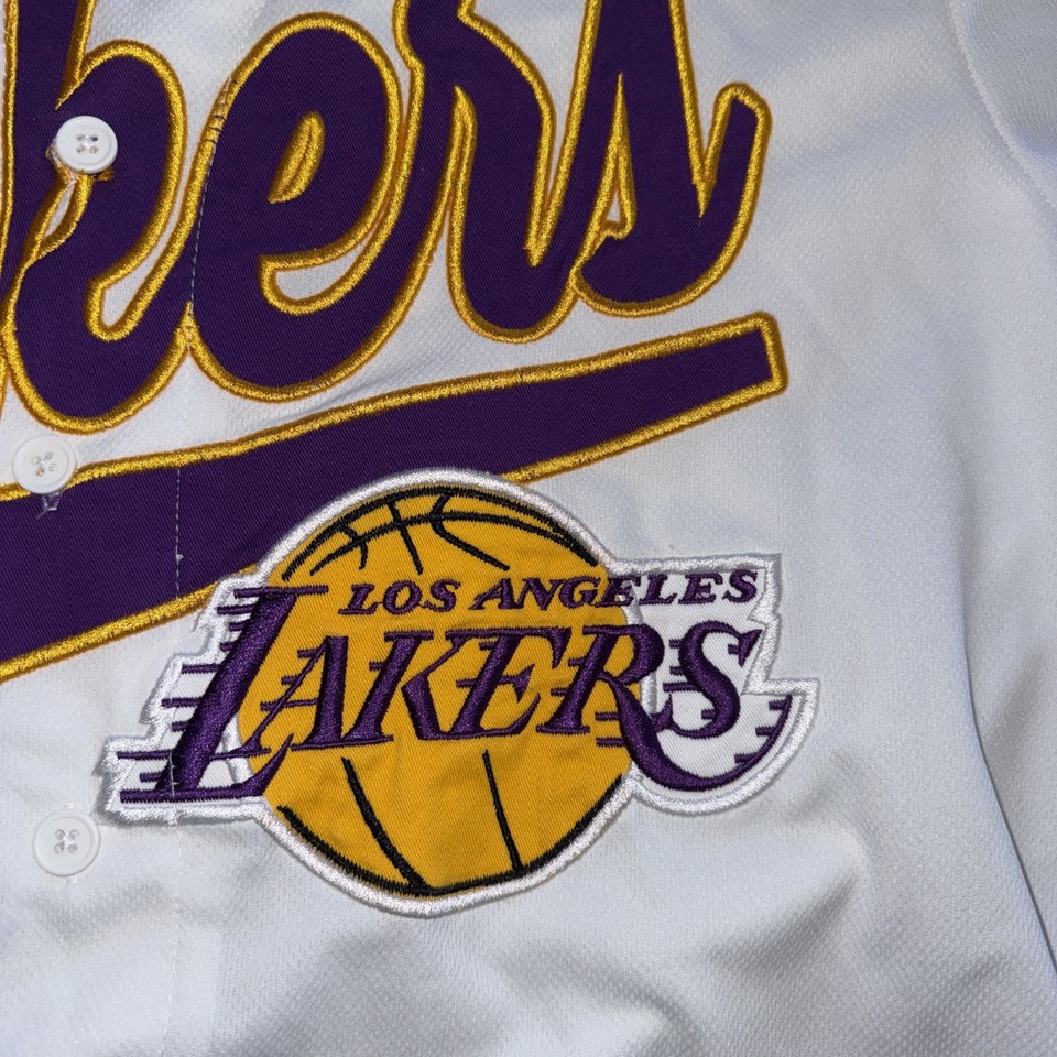 Men’s Size Medium NBA Los Angeles Lakers Button Down Logo Jersey Shirt ...
