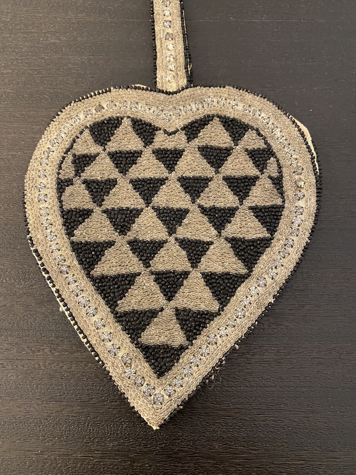 Antique/Vintage Micro Beaded Heart Shaped Purse - Val… - Gem