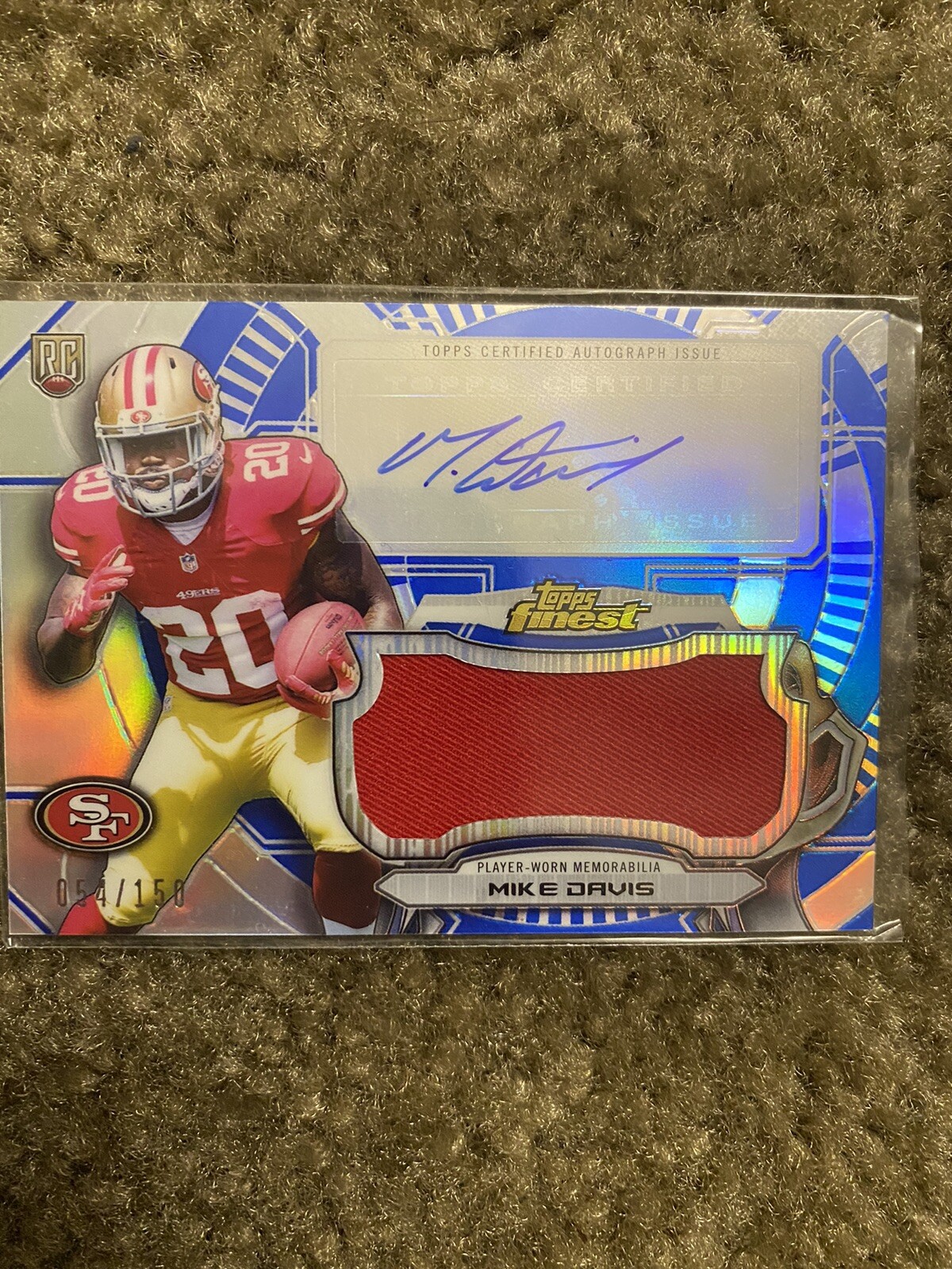 2015 Topps Finest - Autographed Jumbo Relic Refractor Mike Davis #AJRR ...