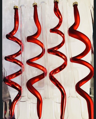 Krebs Christmas Ornament Set Blown Glass 4 Red Icicles | eBay