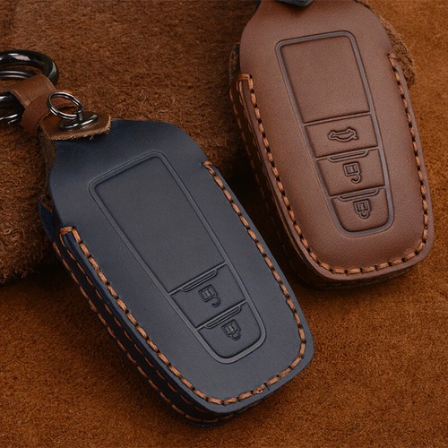 Leather Key Case Cover Shell For Toyota Camry Corolla RAV4 Prius CHR ...