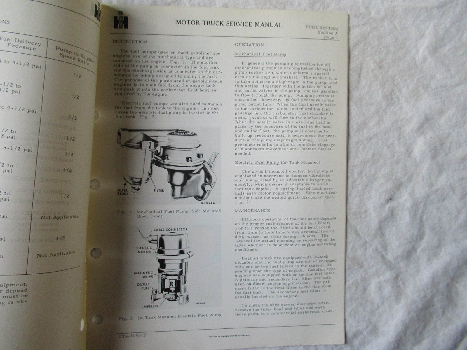IH International truck fuel pumps service manual CTS-2050-K | eBay