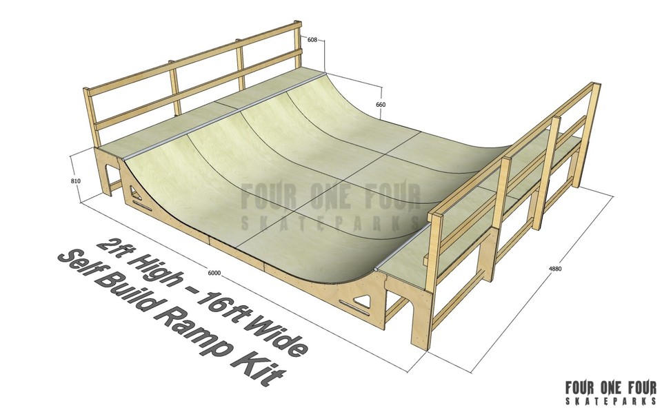 2ft High Mini Ramp Kit - Self Build Skate Ramp Halfpipe - DIY, BMX ...