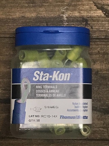 Thomas & Betts/Sta-Kon RC10-14X Ring Terminals - 50ct | eBay