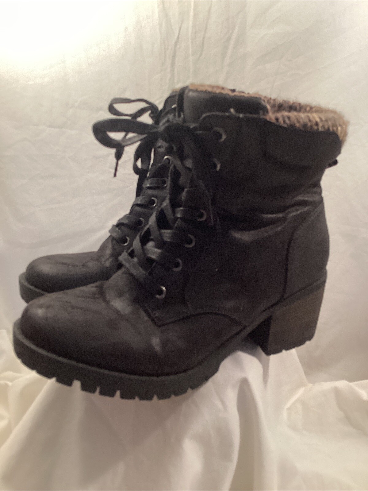 Torrid Women’s Black Combat Boots 10W Platform Black Chunky Tread New ...