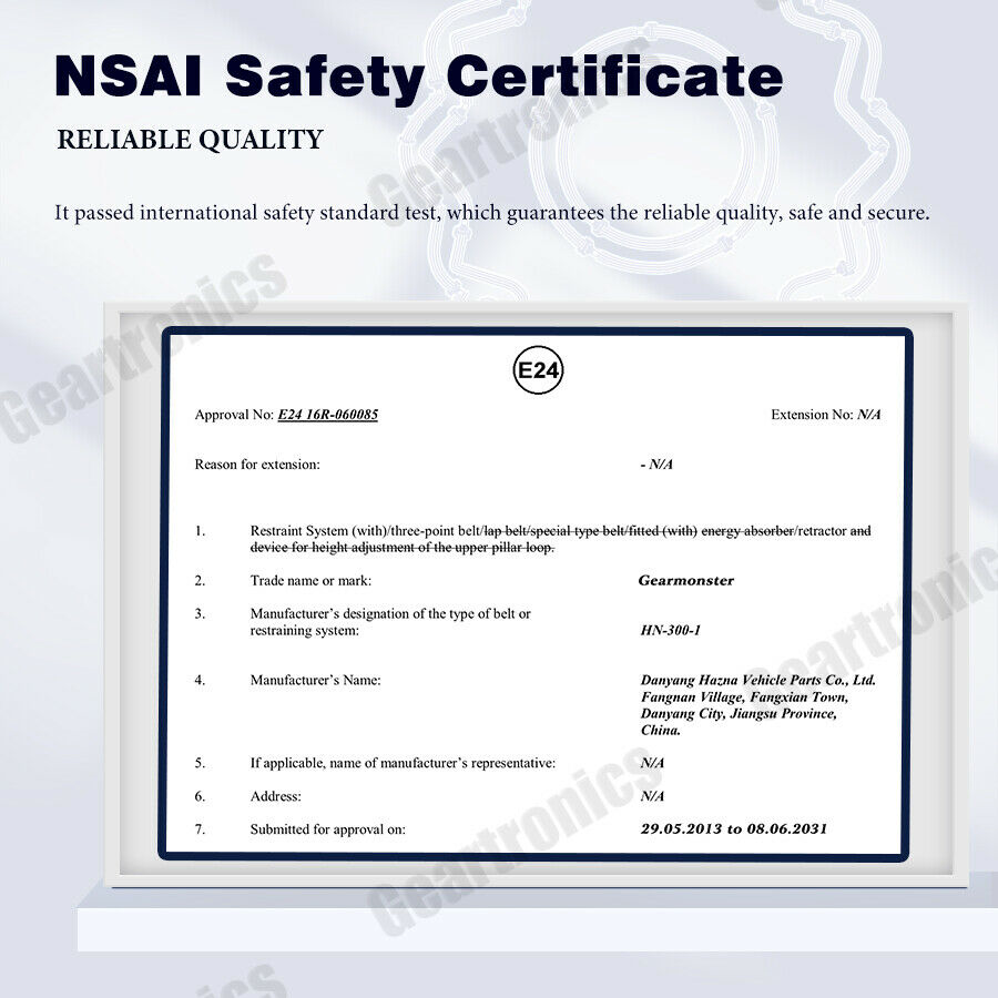 Universal 3 Point Seat Belts Safety 4m Length Retractable Long Strap ...