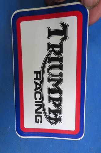 NOS Vintage " TRIUMPH RACING " Sticker, Decal, 7 x 4 ", AHRMA 1970's ...