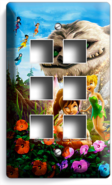 TINKER BELL FAWN NEVERBEAST GRUFF MONSTER FAIRIES LIGHT SWITCH WALL ...