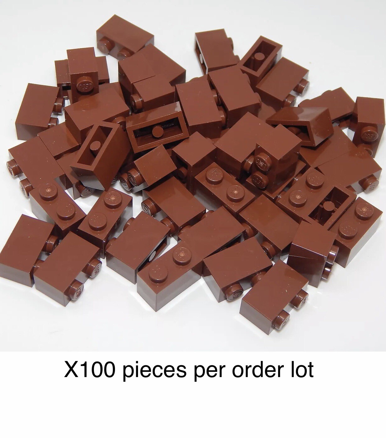 Lego 100 Reddish Brown 1x2 Brick / City / Friends Mini Figures Building ...