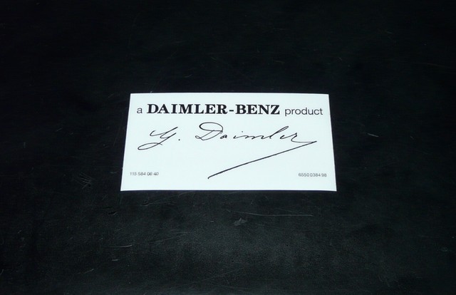 Daimler Signed Mercedes-Benz Windshield Decal Sticker a Daimler-benz ...