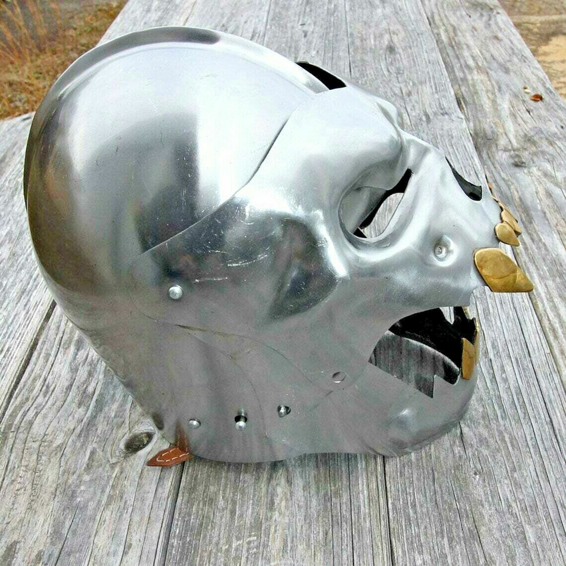 Knight Medieval Skull helmet ~ Greek larp SCA~ Halloween Crusader | eBay