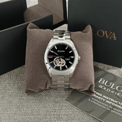 Bulova New Surveyor Automatic Black Dial 96A270 Men's Chronograph Watch ...