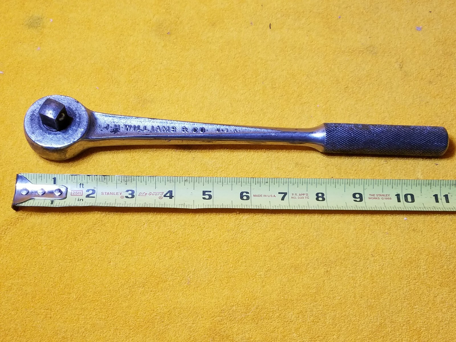 WILLIAMS S-52 1/2 DR CHROME ROUND HEAD KNURLED HANDLE RATCHET USA ...