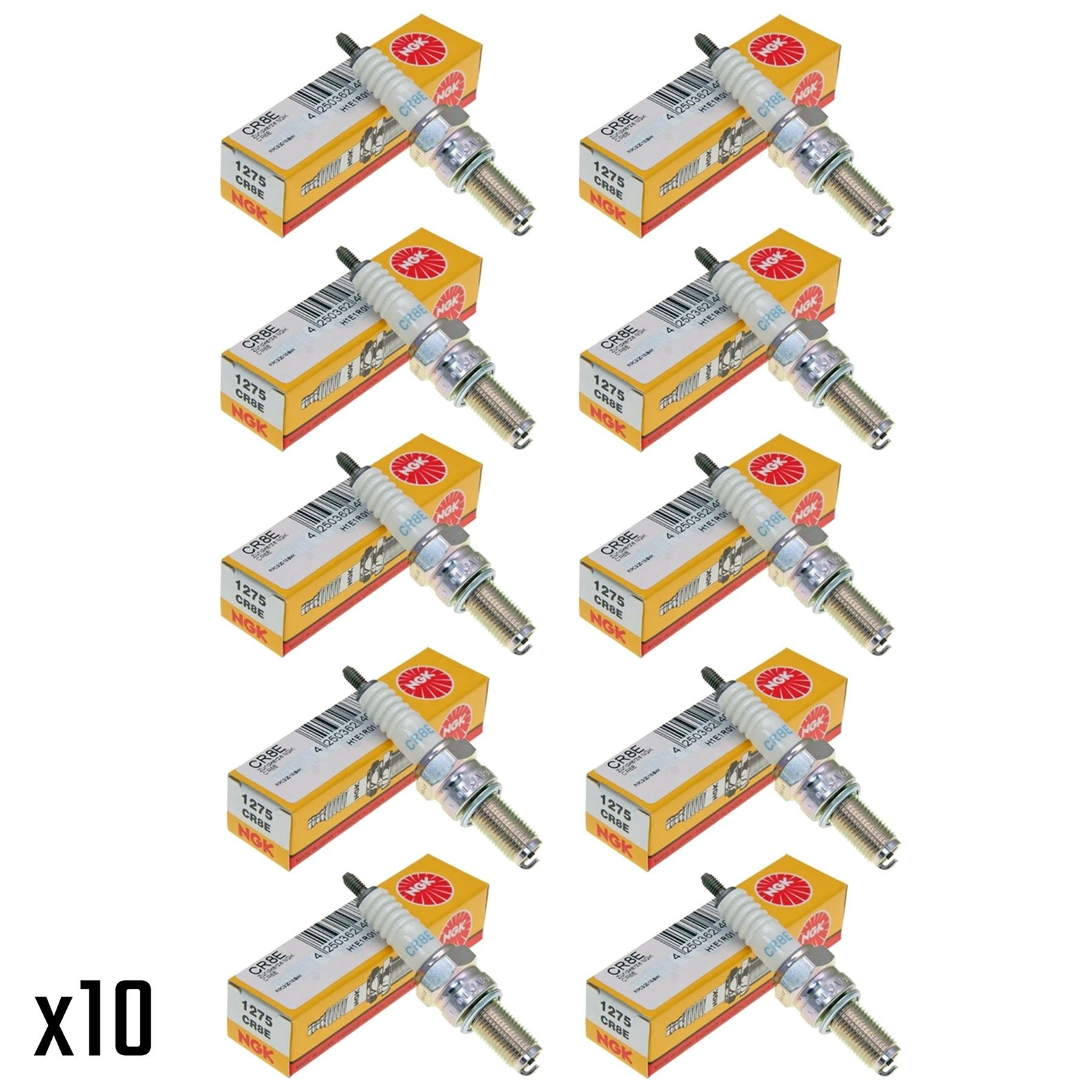 Genuine NGK CR8E 1275 Spark Plugs Pack of 10 Kreidler Enduro 125 DT ...