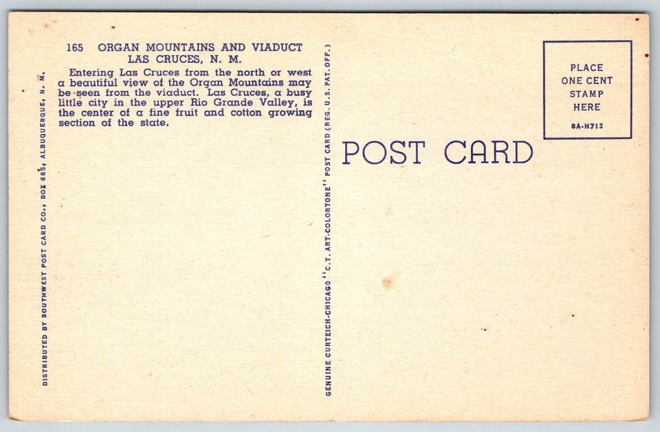 Postcard Organ Mountains And Viaduct Las Cruces, New Mexico Unposted | eBay