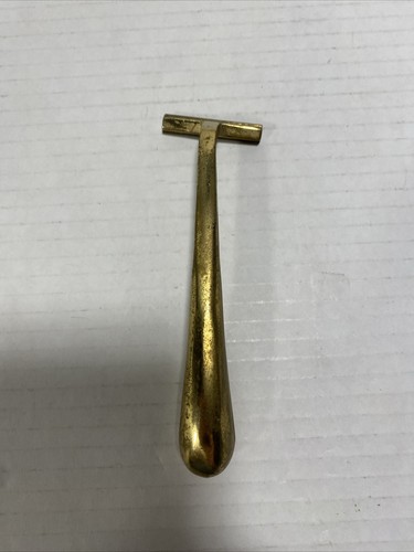 Vintage Heavy Solid Brass Razor Handle 5" Men’s Grooming Right Handed ...