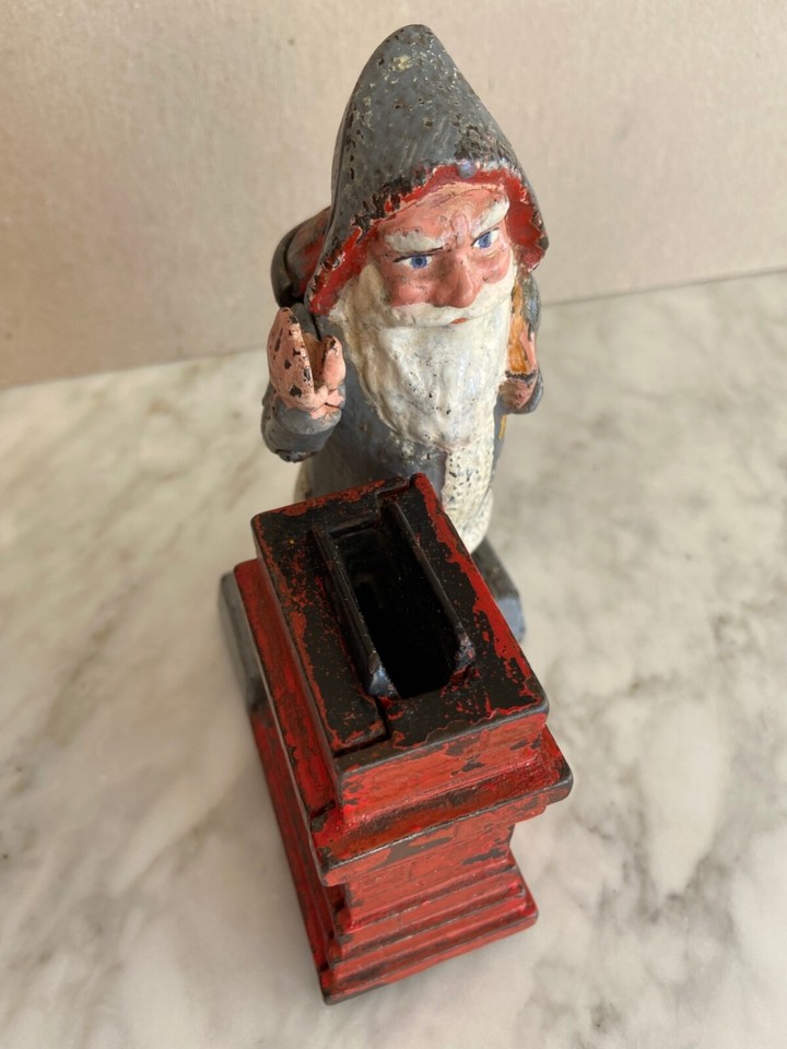 ANTIQUE CAST IRON SANTA CLAUS MECHANICAL BANK | eBay