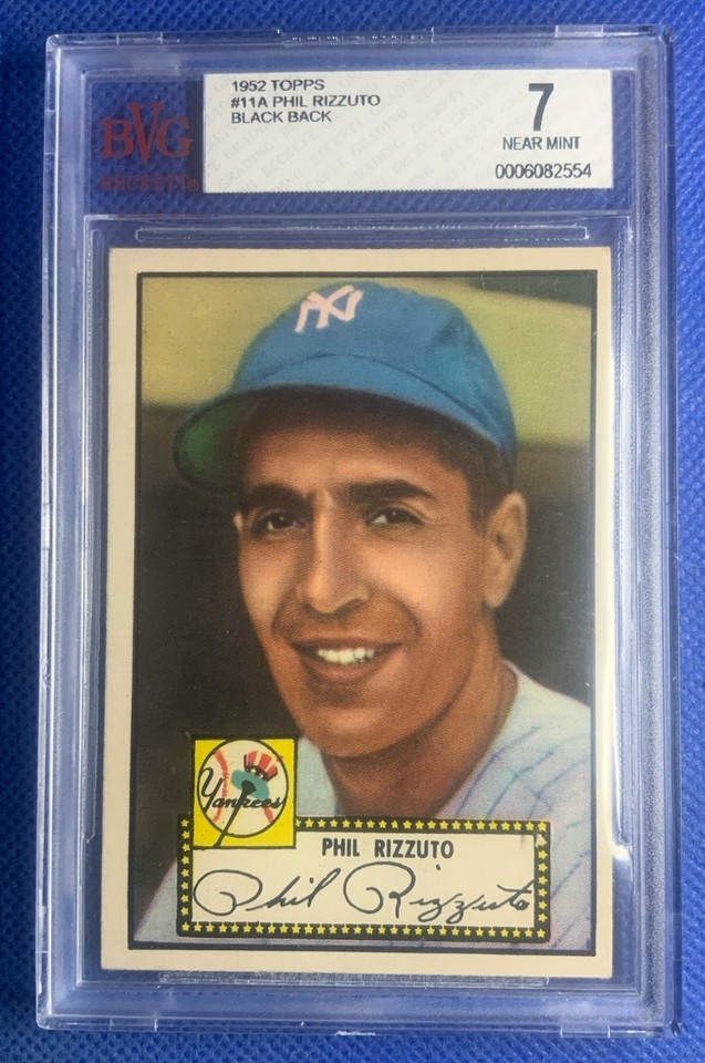 1952 Topps #11 Phil Rizzuto BLACK BACK - HOF New York Yankees - BVG 7 ...