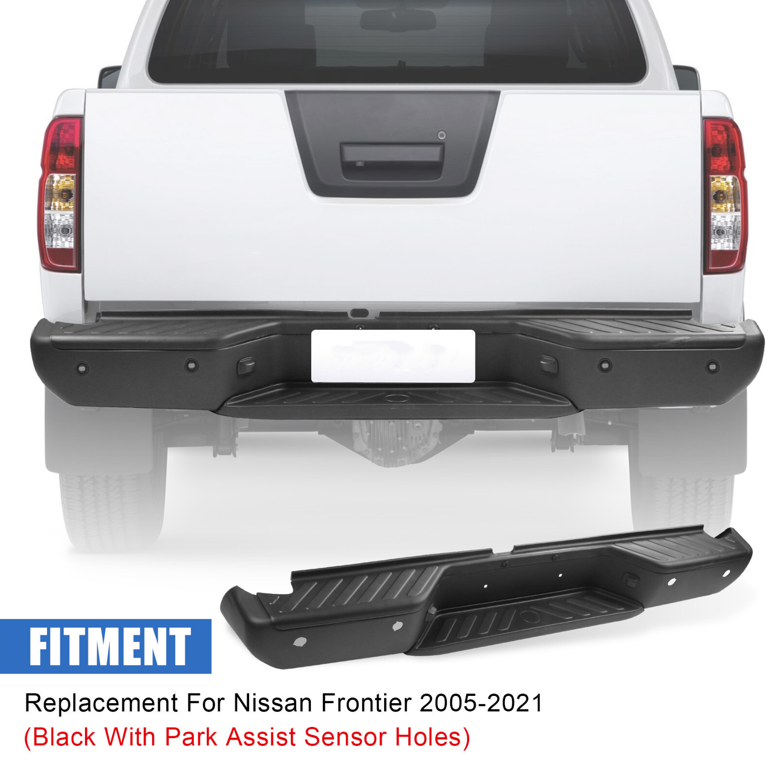 Rear Steel Step Bumper Assembly W/ Sensor Holes For 2013-2021 Nissan ...