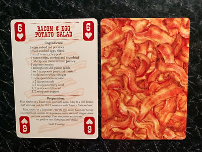 Swap Playing Cards BACON RECIPES Bacon & Egg Potato Salad SIX OF HEARTS ...