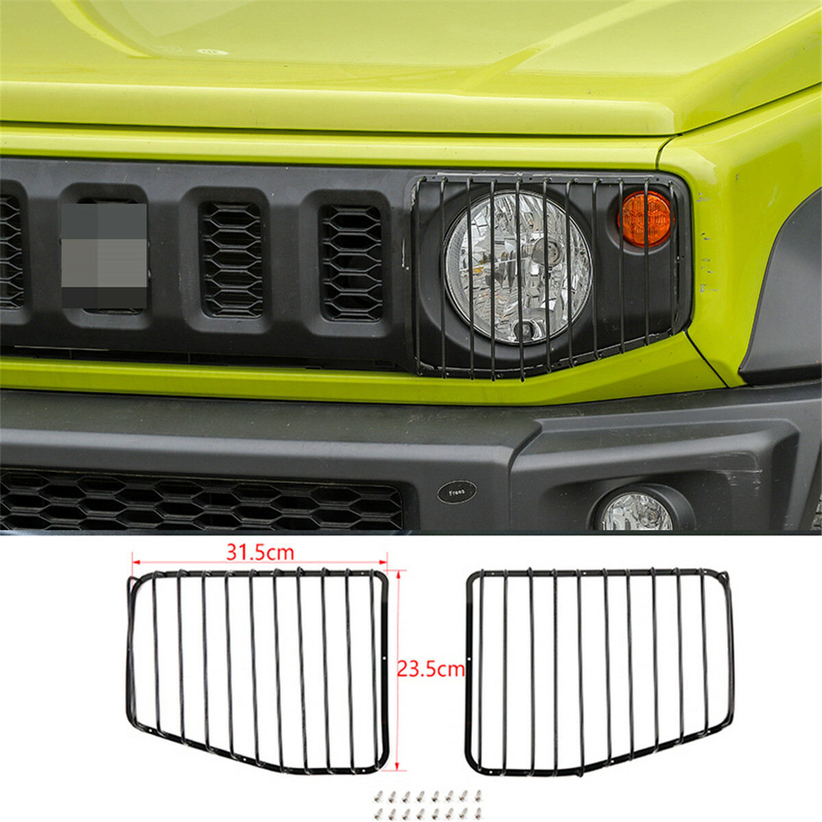 Black Front Headlight Lamp Protector Guard Cover For 2019-2021 Suzuki ...