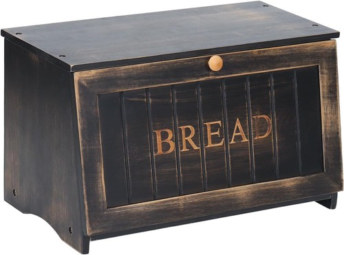 HOMEKOKO Large Wood Bread Box for Kitchen Counter, Retro Design Single ...