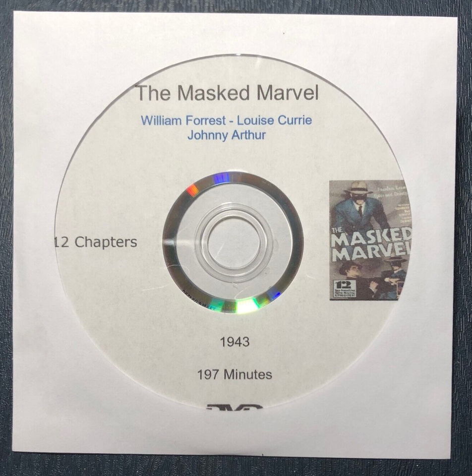The Masked Marvel - Classic Cliffhanger Movie Serial DVD William ...